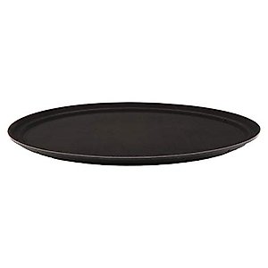 G.E.T. NS-2500-BK BPA-Free Non-Slip Plastic Oval Serving Tray, 25" x 20", Black