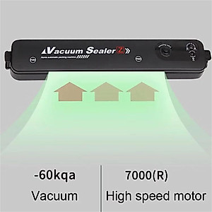 Vacuum Sealer machine - Vacuum Sealers Machine - vacuum sealers Food Saver - Bag sealer & Food sealer - One-Key Automatic Air Sealing System for Dry & Moist Fresh Modes - sealer bags 10pcs (Black)