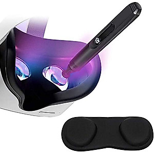 Lens Cleaning Pen and Lens Cover for Oculus Quest 2, Optical Lens Dust and Fingerprint Cleaning for Rift S/HTC Vive/Cosmos/Valve Index/HP Reverb G2 /PS4 VR Headset , Drone, Microsoft HoloLens, Cameras