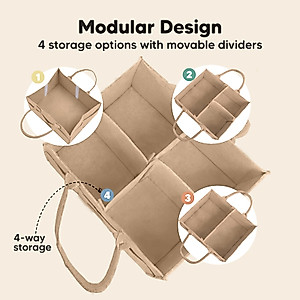KeaBabies Baby Diaper Caddy Organizer and Portable Diaper Changing Pad - Large Baby Organizer - Waterproof Foldable Baby Changing Mat - Diaper Organizer For Changing Table - Diaper Changing Station
