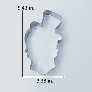 LILIAO Halloween Skull with Hat Cookie Cutter - 3.4 x 5.4 inches - Stainless Steel - by Janka