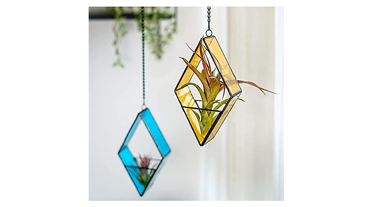 Stained Glass Terrariums Set - Chic Window Planters