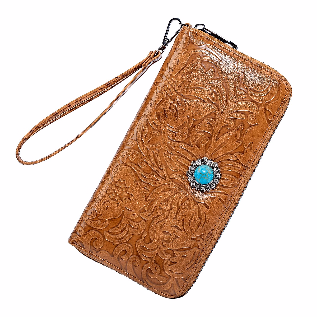 CELELA Western Purse for Women Large Wallets Capacity RFID Card Blocking Christmas Gift Idea Clutch Travel Purse Wristlet Phone Holder Passport with ID Window