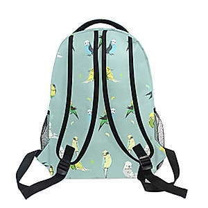 Lightweight Backpack for School, Budgie Bird College Bag Casual Daypack for Travel
