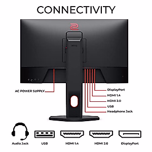 BenQ ZOWIE XL2411K 24-Inch 144Hz Gaming Monitor | 1080P | Smaller Base | Ergonomic Stand | XL Setting to Share | Customizable Quick Menu | DyAc | 120Hz Compatible for PS5 and Xbox series X, Dark Grey