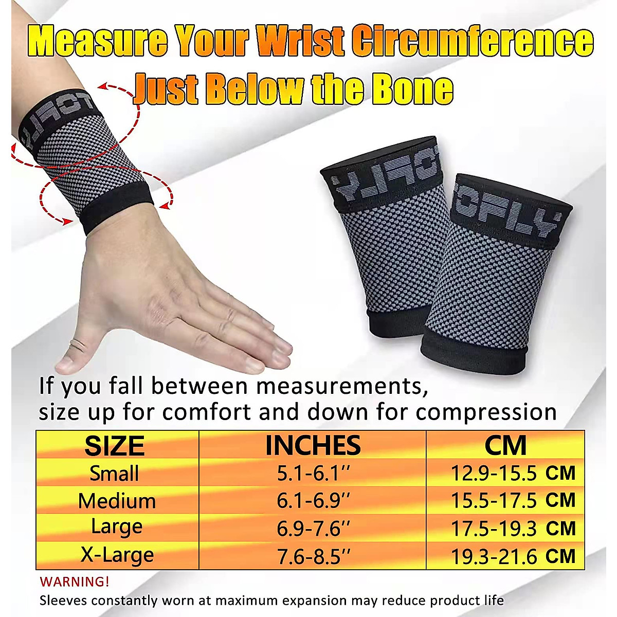 AMZAM Compression Wrist Sleeve - Medical Wrist Support for Men &Women-Improve Circulation and Recovery, Help Relieve Sore Muscles