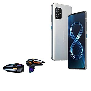 BoxWave Gaming Gear Compatible with ASUS ZenFone 8 Mini - Touchscreen QuickTrigger Auto, Trigger Buttons Autofire Gaming Mobile FPS - Jet Black