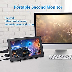 SunFounder 7 Inch Touchscreen for Raspberry Pi 5 Capacitive Screen IPS Monitor LCD Display Supports HDMI USB-C for Raspberry Pi 5 4B 3B+ 2 Model B Windows with Bracket