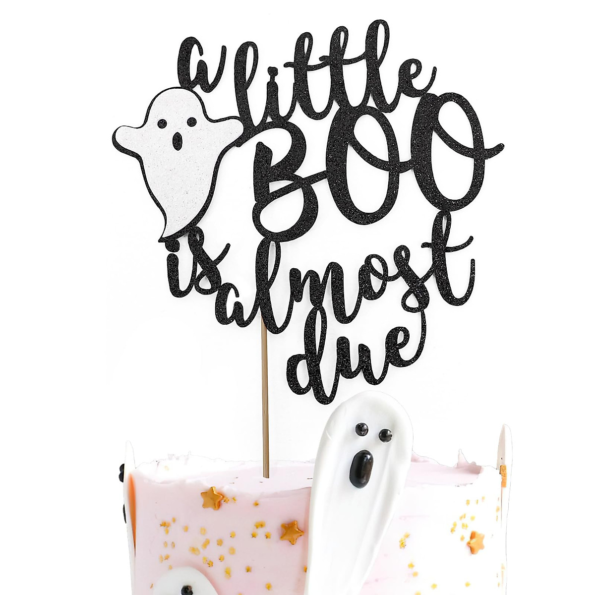Halloween Baby Shower Decorations - Our Little Boo is Almost Due Cake Topper, October Baby Shower Decor, Fall Baby Shower Banner, Autumn Baby Shower (a little boo is almost due CT)