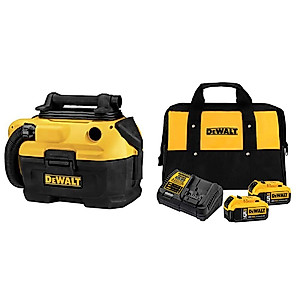 DEWALT 20V MAX Vacuum, Wet/Dry (DCV581H) & 20V MAX Battery Starter Kit with 2 Batteries, 5.0Ah (DCB205-2CK)