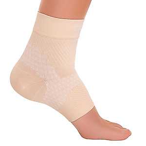 Zensah Plantar Fasciitis Compression Foot Sleeve Plantar Fasciitis Sock, Beige, Small, 1 Single Sleeve - Beige (6324)