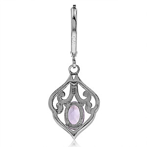 Silvershake 1.48ct. Natural Amethyst 925 Sterling Silver Victorian Style Leverback Dangle Earrings