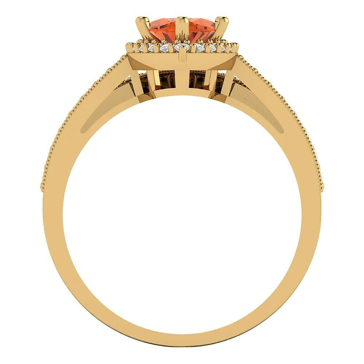 Clara Pucci 2.16ct Marquise Cut Halo Solitaire Simulated Ruby Engagement Promise Anniversary Bridal Ring Band set 18K Yellow Gold 3.5