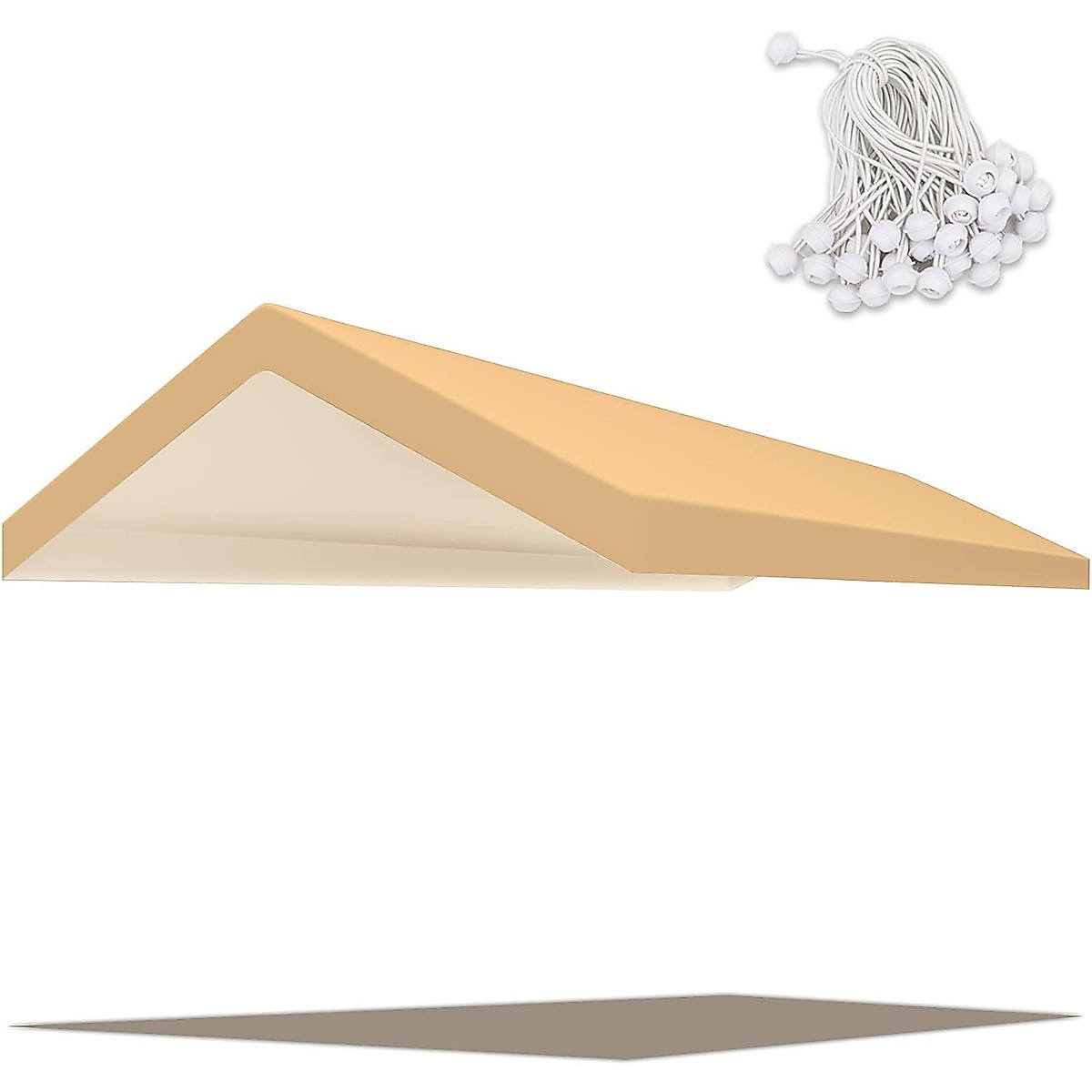 10'x20' Carport Replacement Top Canopy Cover for Car Garage Top Tarp Shelter, Waterproof Car Cover Tent for Party Garden Boat with Ball Bungees (Frame is not Included) (Beige, 10 X 20 FT)
