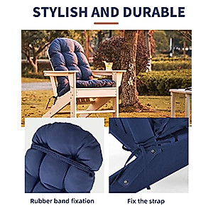 Outdoor Patio Adineondack Cushion Rocking Chair Cushions, Waterproof, Durable (Blue)