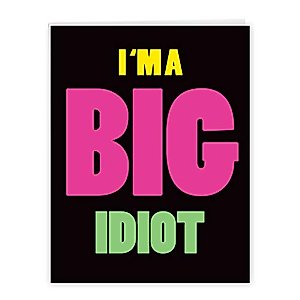 NobleWorks - Jumbo I'm Sorry Greeting Card (8.5 x 11 Inch) - Funny Apology Message - Big Idiot J3946SRG
