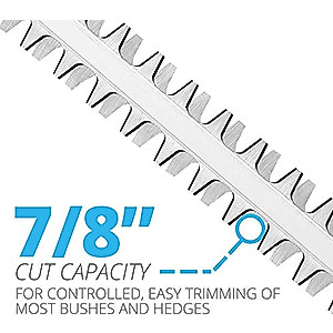 40V Cordless Pole Hedge Trimmer Long Reach 18" Cutting Length 6 Position Adjustable Head with 2Ah Battery and Charger