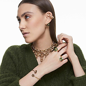 SWAROVSKI Studiosa Earrings, Green, Gold-tone plated