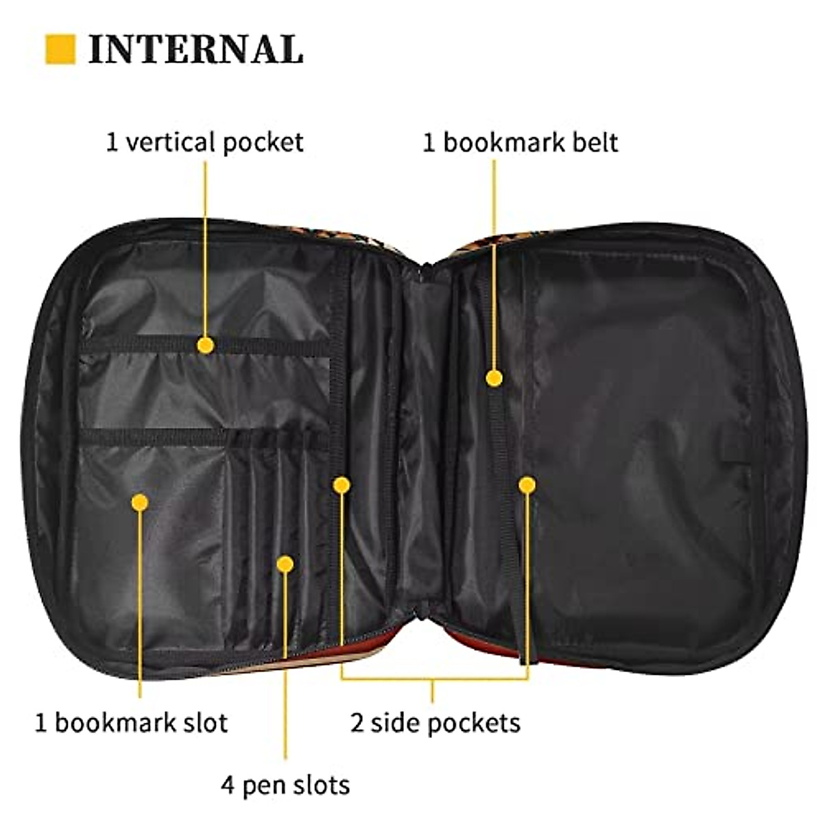 Buybai Personality Bible Cover for Men Women Aztec Tribal Geometric Printed Bible Carrying Case with Handle and Zipper