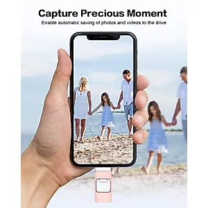 Flash Drive for iPhone 256GB, Photo Stick Thumb Drive USB Stick High Speed Transfer USB Drives External Storage Memory Expansion for iPhone/iPad/PC/Laptop (Pink)