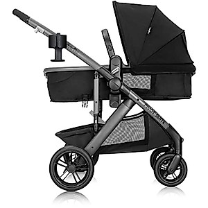 Evenflo Pivot Suite Travel System with LiteMax Infant Car Seat with Anti-Rebound Bar Dunloe Black