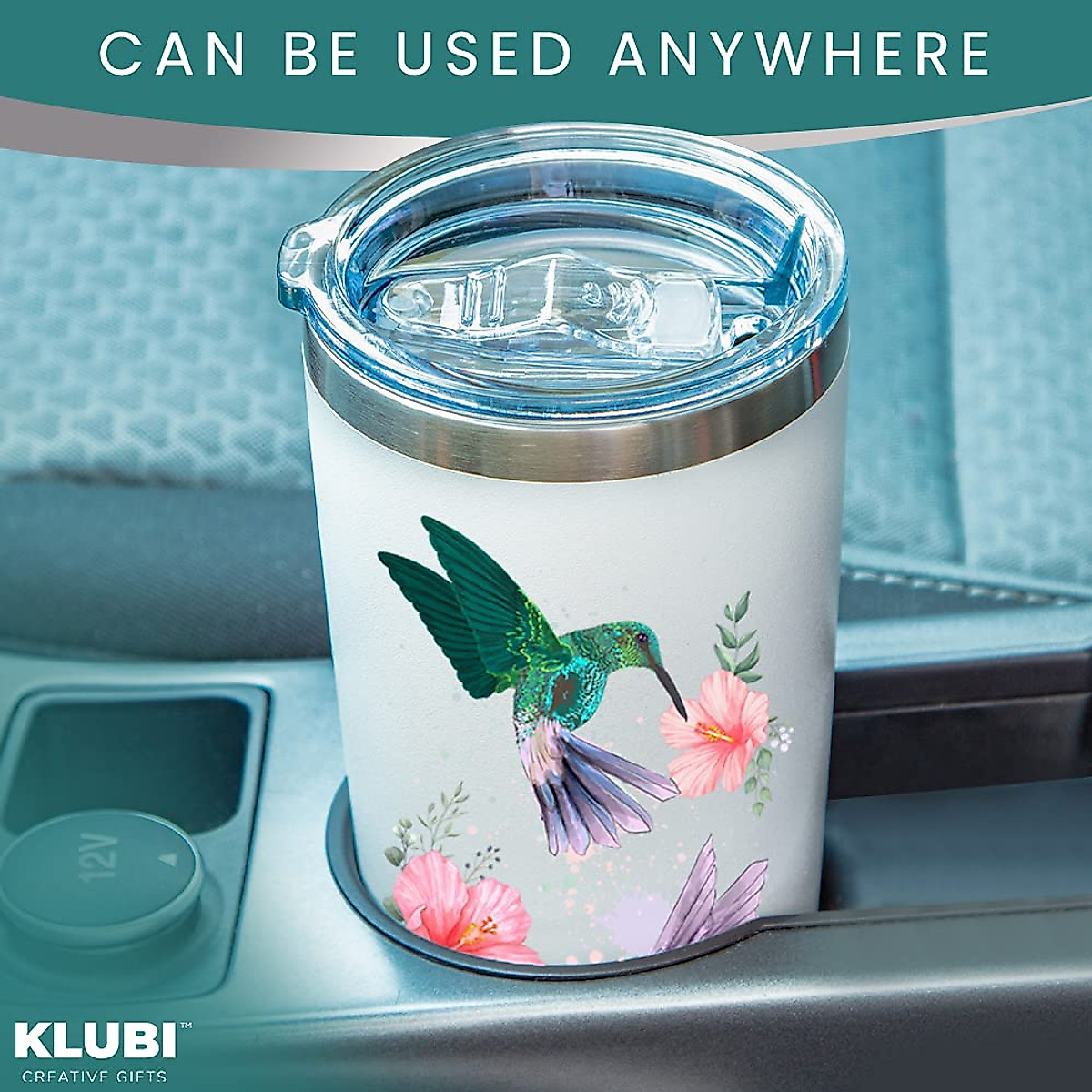 KLUBI Hummingbird Gifts for Women - Large 20oz Tumbler Mug for Coffee or Any Drink - Cute Idea for Bird Lovers