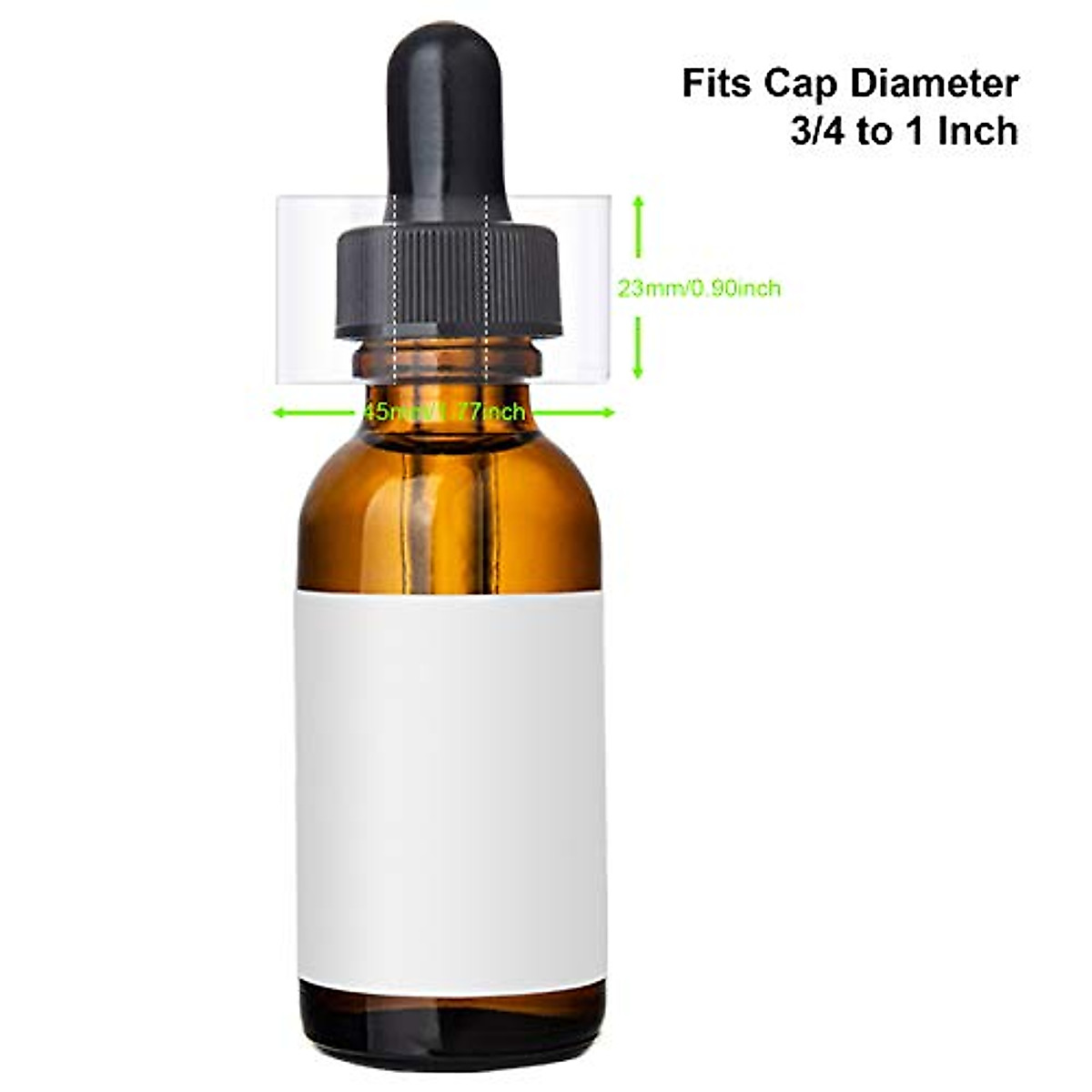 Shrink Bands,45x23mm 200Pcs Clear Perforated Shrink Bands for Bottles, Jars, Lip Gloss Tubes Fits Cap Diameter 3/4 to 1 Inch, 2 Mil