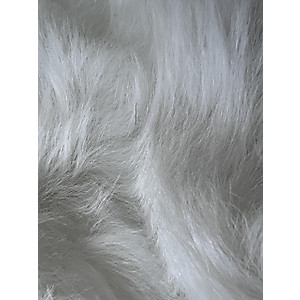 LAMBZY Super Soft Fluffy Faux Fur Sheepskin Rug for Bedroom Floor Sofa Living Room High-Density Plush Shaggy Carpet Sofa Cover Bedside Square Rug (8', White)