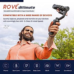 ROVE Ultimate Micro SD Card microSDXC 512GB Memory Card with USB 3.2 Type C Card Reader 170MB/s C10, U3, V30, 4K, A2 for Dash Cam, Android Smart Phones, Tablets, Games