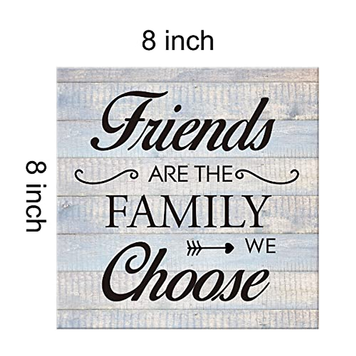 Lameila Friend Sign Inspirational Wall Art Prints Canvas Painting Rustic Friends Are The Family We Choose Positive Print Country Home Decor 8" x 8"