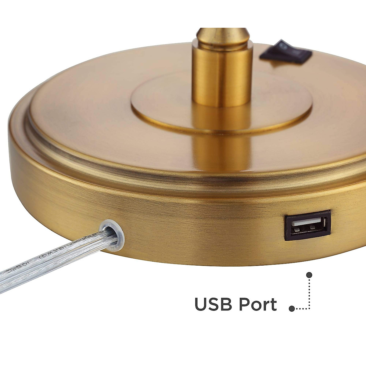 360 Lighting Wray Modern Desk Lamp 26 3/4" High with USB Charging Port Warm Brass Gold Metal Adjustable Arm Head for Bedroom Living Room House Bedside Nightstand Home Office Reading Family