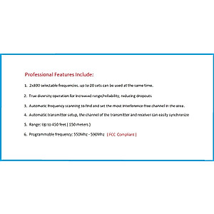 GTD Audio 2x800 Adjustable Frequency UHF True Diversity Wireless Handheld Microphone Mic System Ideal for Church, Karaoke, Dj Party, Range 400 ft