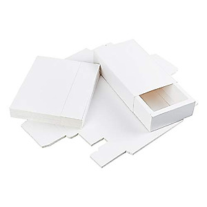 BENECREAT 16 Pack Kraft Paper Drawer Box 6.5x4.5x1.7" Festival Gift Wrapping Boxes Soap Jewelry Candy Weeding Party Favors Gift Packaging Boxes, White