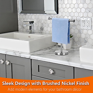 Kalitro Towel Rack Hand Towel Stand, Bathroom Hand Towel Holder Stand with Heavy Base, SUS304 Stainless Steel Brushed Nickel