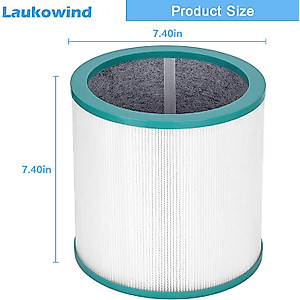 Laukowind Replacement TP02 Air Purifier Filters Compatible with All Dyson Pure Cool Link Models TP01, TP02, TP03, BP01, AM11 Tower Purifier Part # 968126-03 305158-01, 305159-01, 308400-01 (2 Pack)