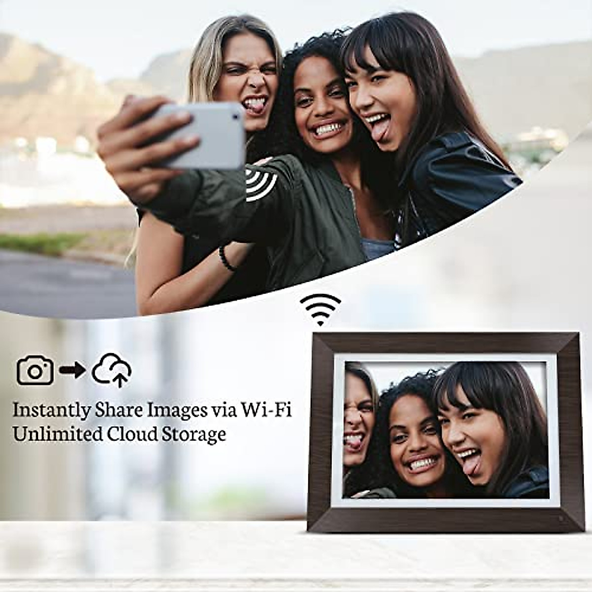 BSIMB 11 Inch 32GB FHD Smart Digital Photo Frame with 1920x1280 IPS Touch Screen, WiFi Could Picture Frame, Instantly Share Photos & Videos via Email/App, Motion Sensor, Gift for Grandparents