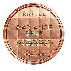 Rimmel London Radiance Brick - 001 Light - Bronzer, Radiant Finish, Ultra-Fine, Adds Dimension, 0.42oz