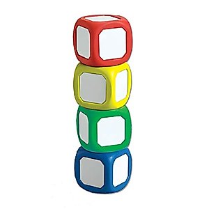 Learning Advantage Write-On Wipe-Off Dice - 2" - Set of 4 - Magnetic Dry Erase Dice