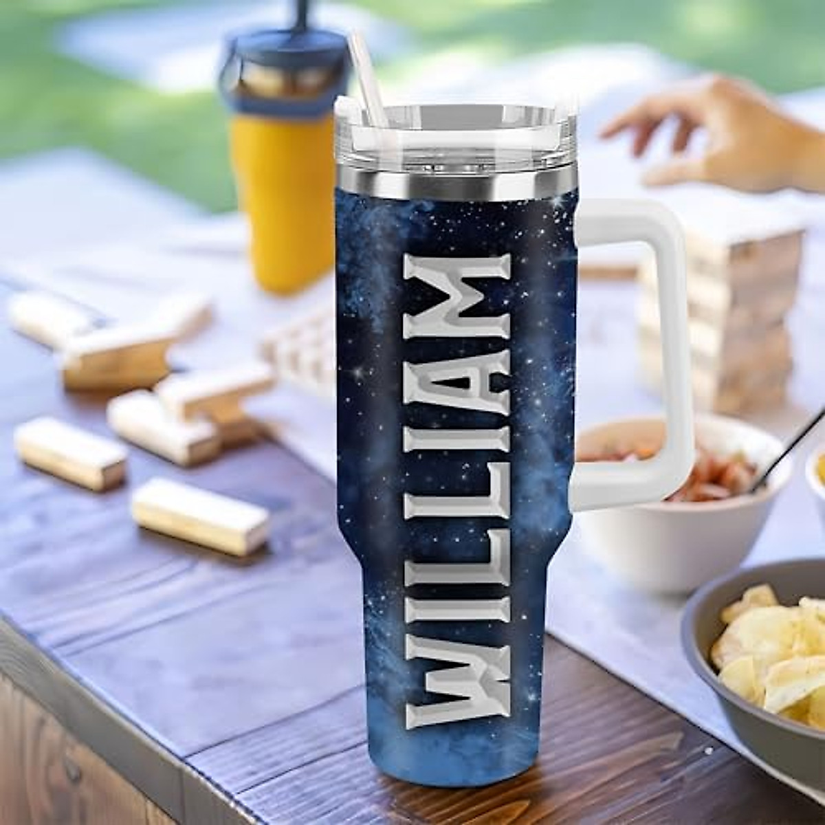 Foxcorner Personalized Wolf 40oz Tumbler with Handle and Straw Gifts for Wolf Lovers, Father's Day Gifts For Men, Gift Ideas on Birthday, Custom Name Insulated Stainless Steel Travel Cup With Lid