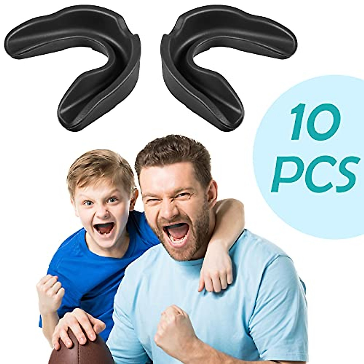 10 Pieces Sport Mouth Guards Mouthguard Gum Guard Teeth Armor Game Guard for Boxing Basketball Football Hockey Karate Basketball (Black)