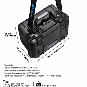Lekufee Waterproof Hard Case Compatible with Gopro Hero 12/11/10/9/8/Gopro Volta/Media Mod/Creator Edition/Waterproof Action Camera and Accessories(Case Only)(Includes Shoulder Strap)