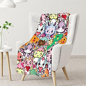 Dragon Blanket Gifts - 40x50 Inches Cute Throw Blanket for Girls & Boys - Colorful Soft Fuzzy Plush Blankets for Couch, Sofa