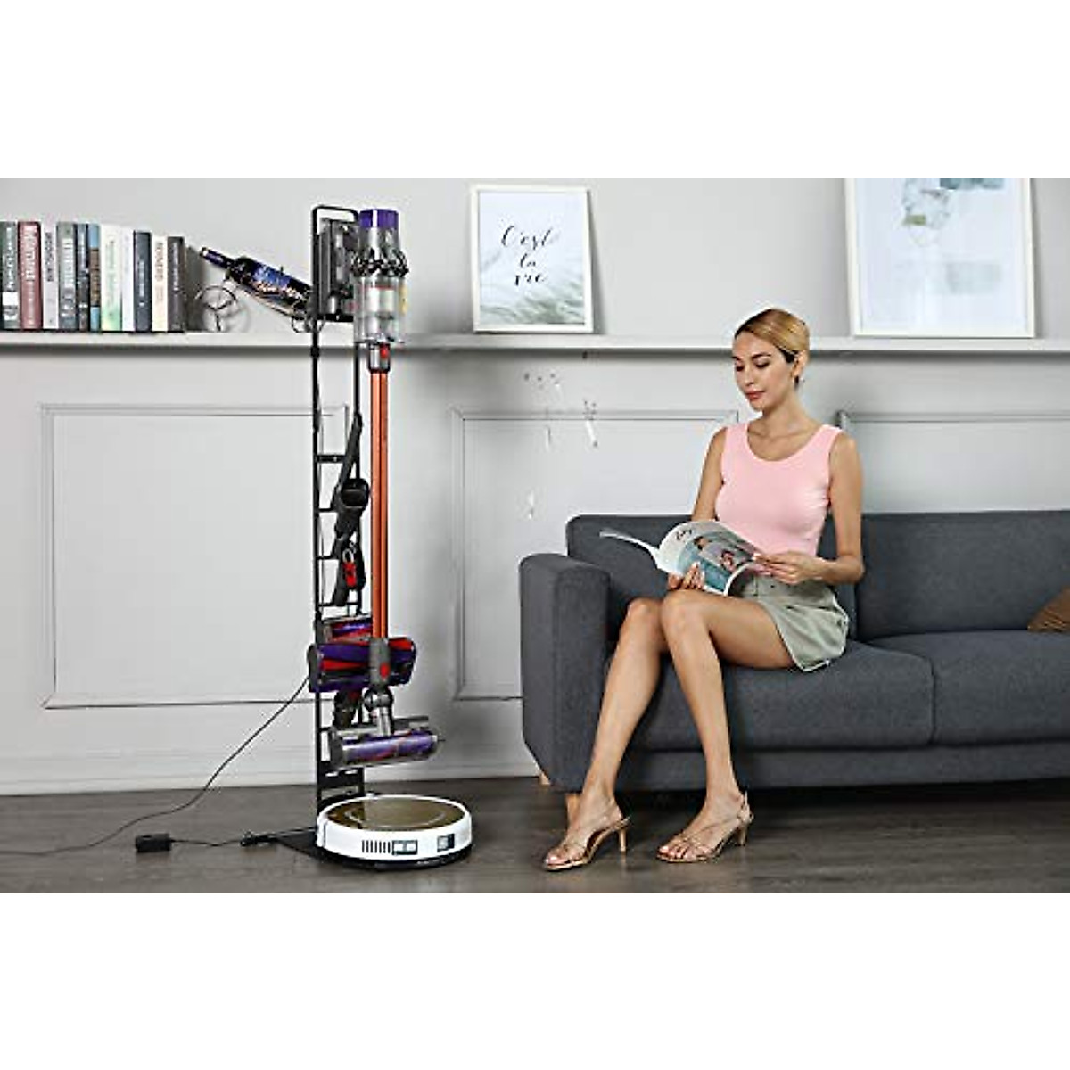 Buwico Stable Cleaner and Sweeper Holder Stand Docking Station Organizer for Dyson Handheld V15 V11 V10 V8 V7 V6 DC30 DC31 DC34 DC35 DC58 DC59 DC62 DC74 Cordless Vacuum Cleaners/Sweeper (Black)