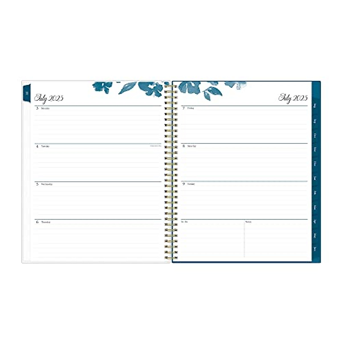 Blue Sky 2023-2024 Academic Year Weekly and Monthly Planner, 8.5" x 11", Frosted Flexible Cover, Wirebound, Bakah Blue (131951-A24)