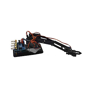 Simlug DIY Assembly Mechanical Arm,4 DOF Robot Claw Kit Acrylic for Arduino Robotics SNAM1900