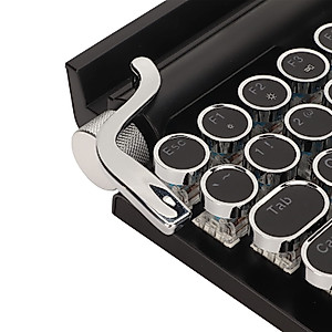 Pomya Typewriter Style Mechanical Gaming Keyboard, Retro Round 83 Keys Keycap LED RGB Backlit USB Wired Keyboards for Game and Office, Support 3 Mode Connection (Black)