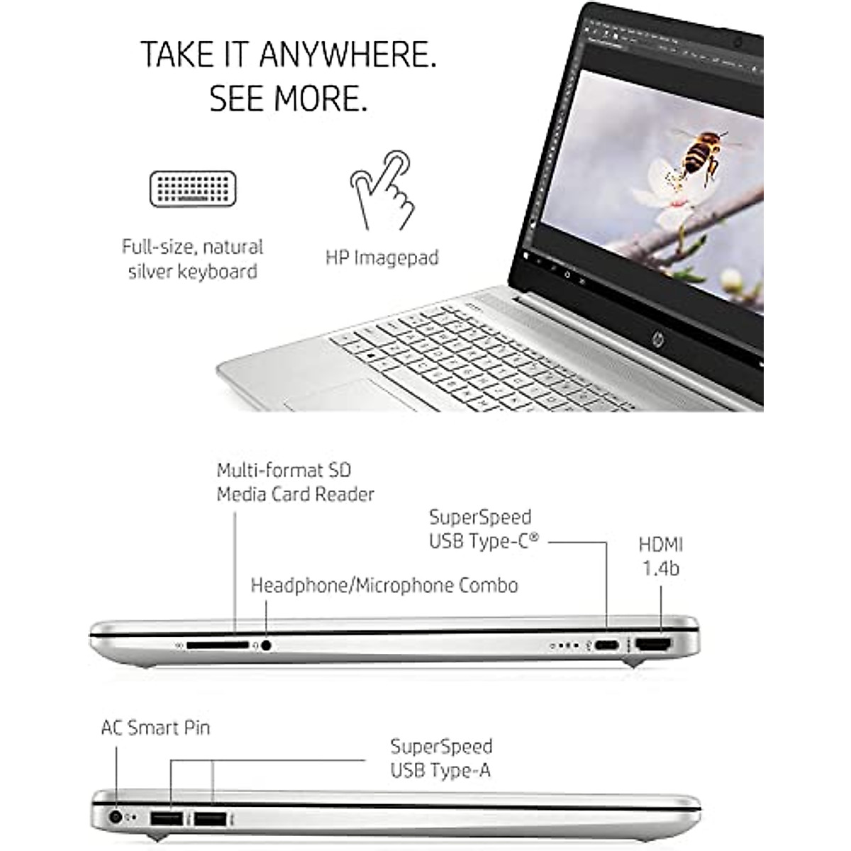 HP 15.6" Business Laptop, Intel Core i5-1135G7 Quad-core Processor, 15.6" FHD Anti-glare LED Display, SD Card Reader, Wi-Fi and Bluetooth, HDMI, Long Battery Life, Windows 11 Home (16GB RAM | 1TB SSD)