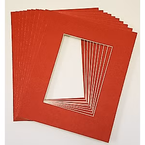 topseller100, Pack of 25 sets of 8x10 RED Picture Mats Mattes Matting for 5x7 Photo + Backing + Bags