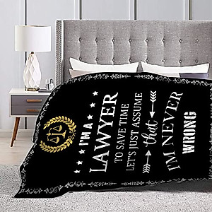 Lawyer Blanket Law Throws Gift for Men Law School Graduation Gifts Ultra-Soft Blankets for Bedroom Living Room Couch Bed for Lawyer 50x60 Inches.