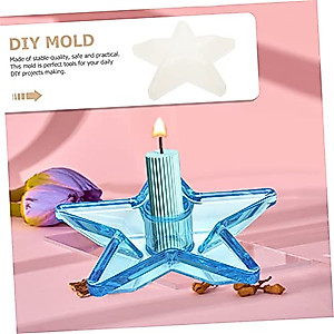 LIGHTAOTAO Five-Pointed Star Candlestick Die Hand Decor Resin Table Mold Jewlery Tray Silicone Molds for Resin Star Trinket Tray Molds Star Silicone Molds DIY Epoxy Mold Creative Epoxy Mold